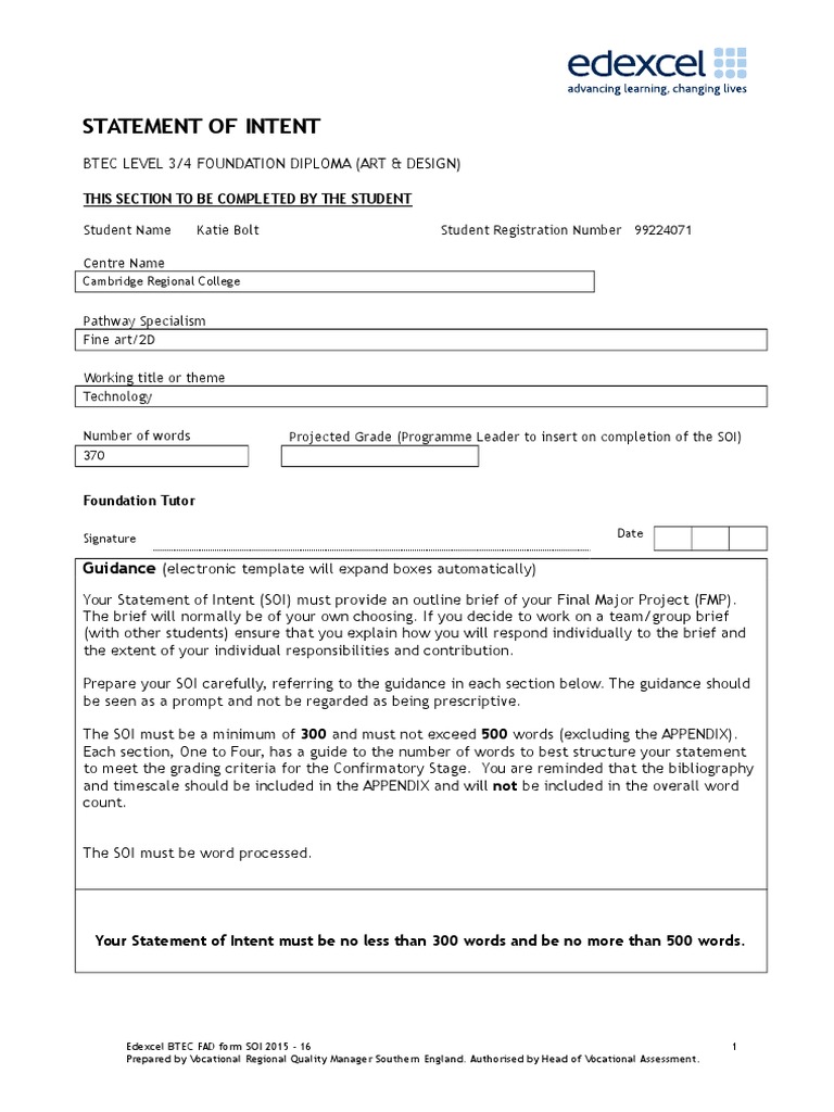 Statement of Intent | PDF | Installation Art | Bibliography