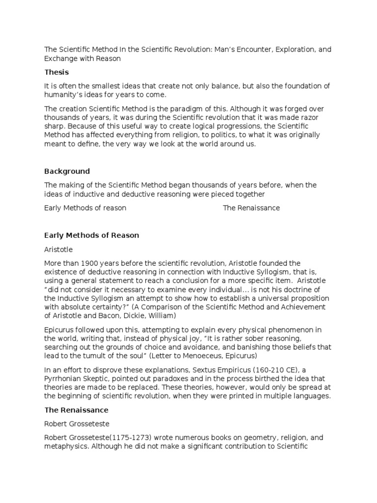 The Scientific Method in The Scientific Revolution | PDF | Reason ...