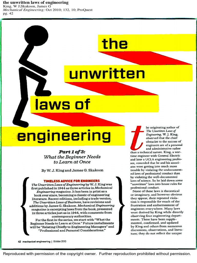Unwritten Laws of Engineering | PDF | Technology & Engineering | Young Adult