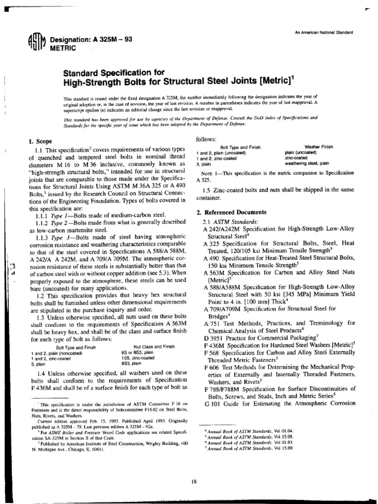 Astm A325m | PDF