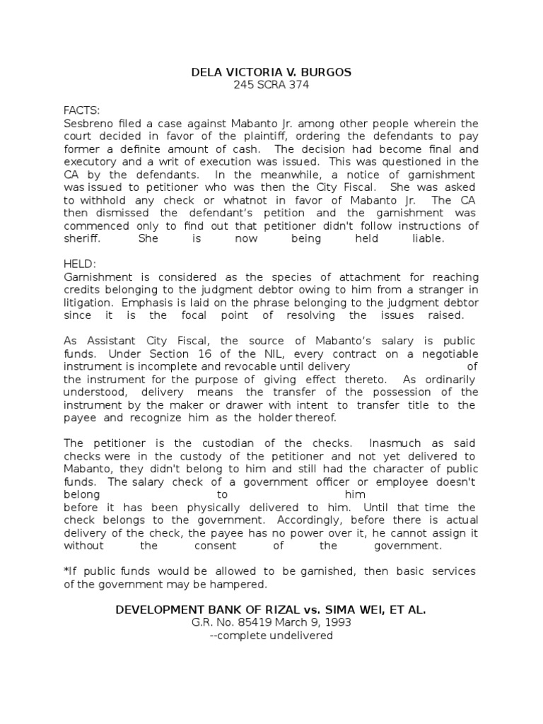 Digest 2 | PDF | Negotiable Instrument | Cheque