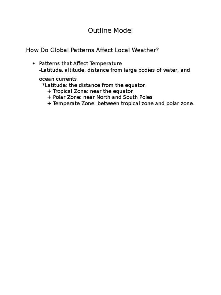 Global Patterns & Local Weather | PDF