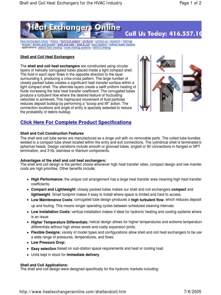 Shell and Coil | PDF | Heat Exchanger | Hvac