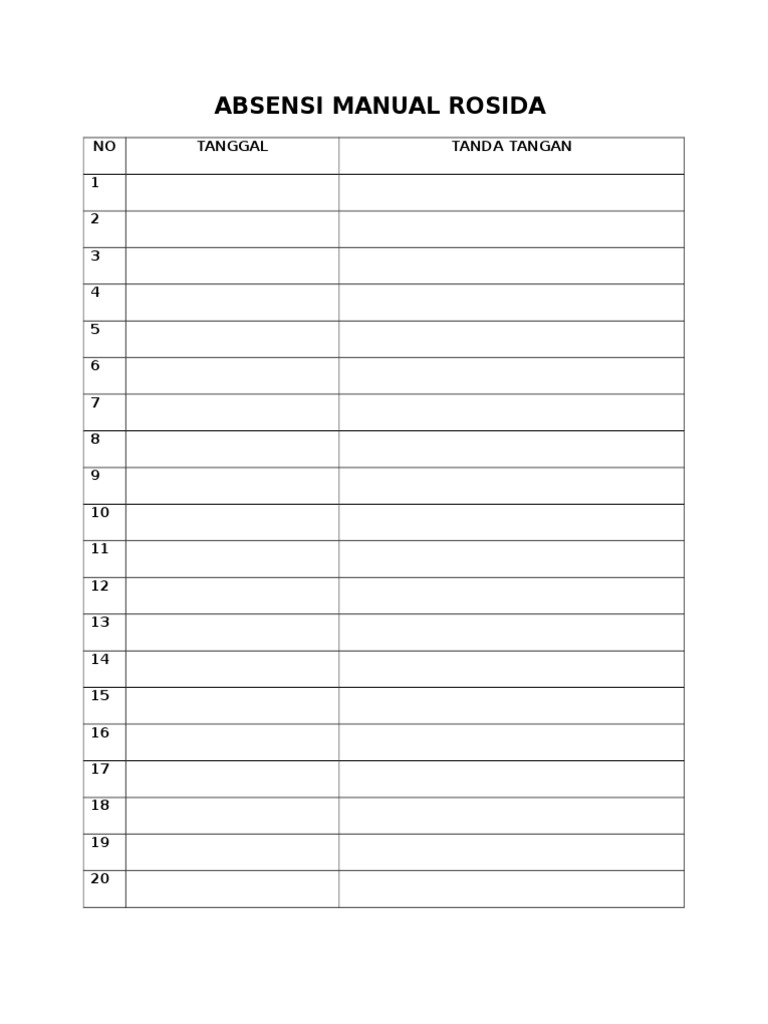Absensi Manual | PDF