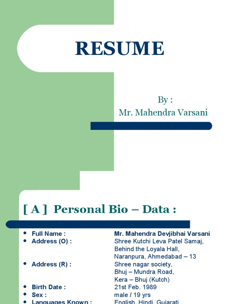 RESUME by Mahendra | PDF
