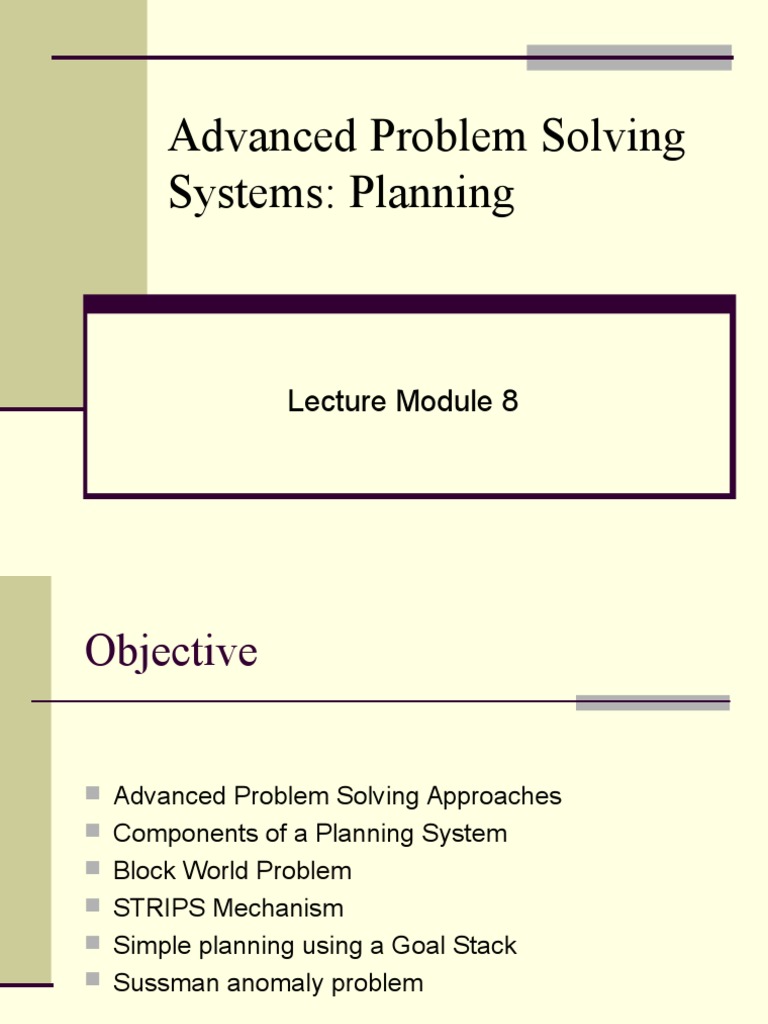 Advanced Problem Solving Systems Planning | PDF | Areas Of Computer ...