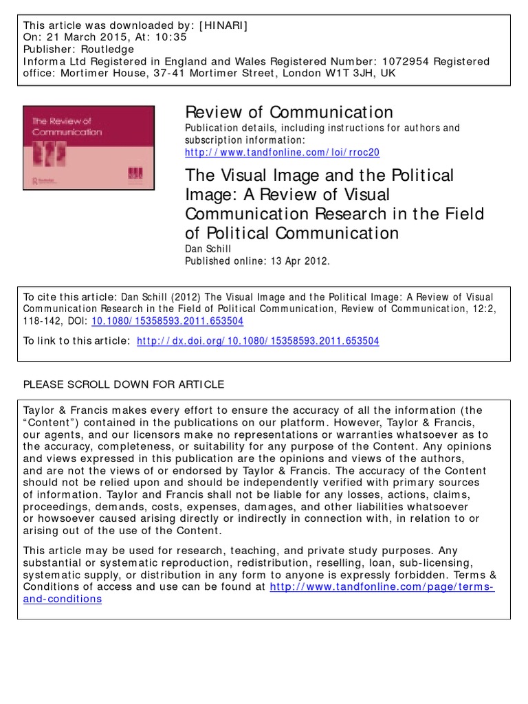 The Visual Image and The Political Image: A Review of Visual ...