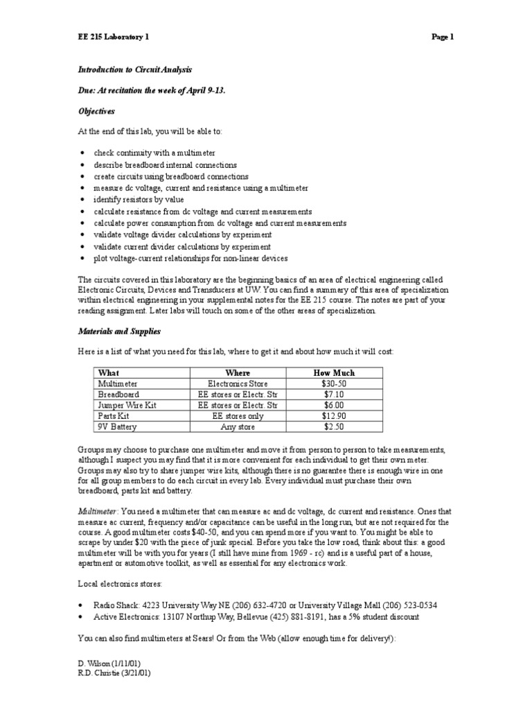 Lab 1 RC | PDF | Resistor | Electrical Resistance And Conductance