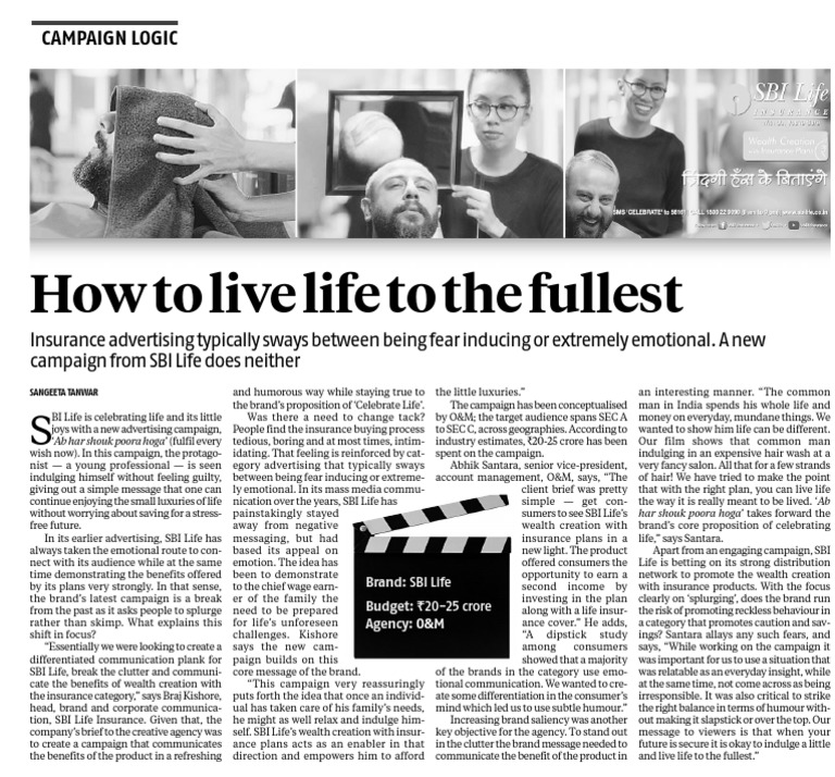 SBI Life's New Campaign: Celebrate Life | PDF | Brand | Advertising