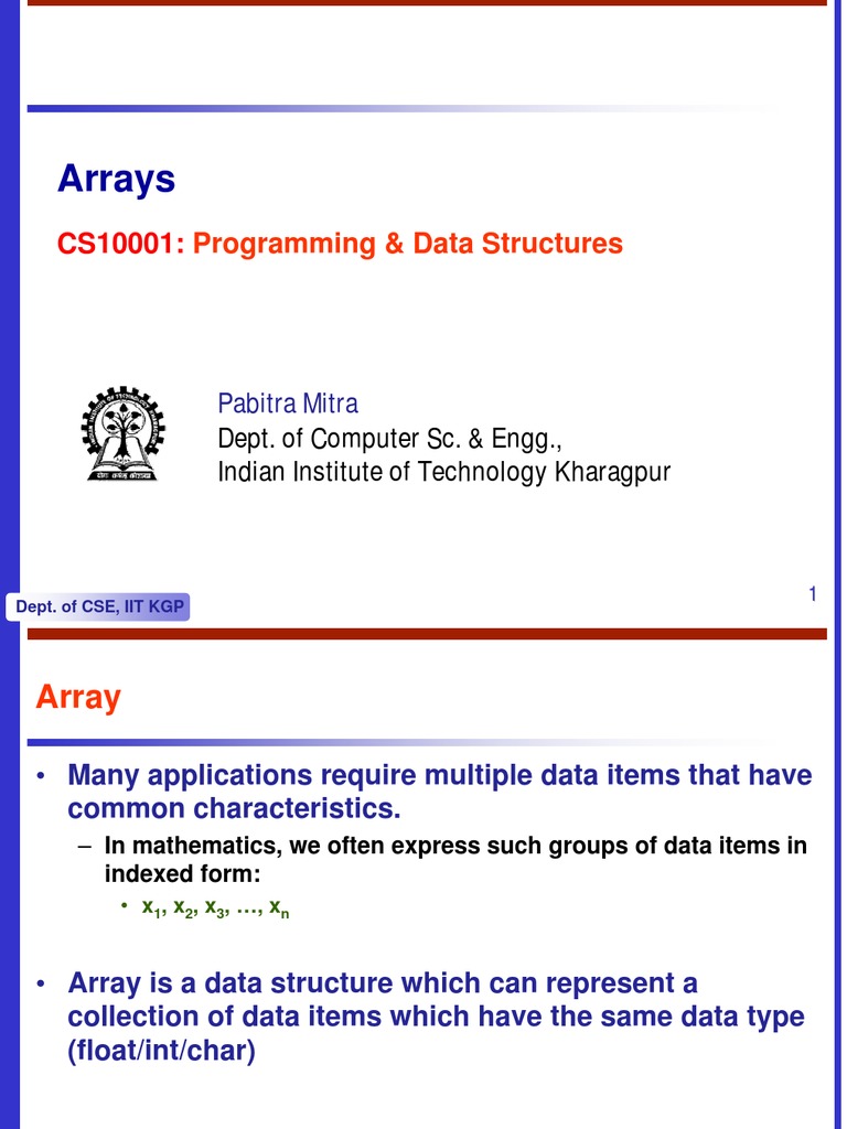 Arrays Programming And Data Structures Pdf Subroutine Parameter Computer Programming