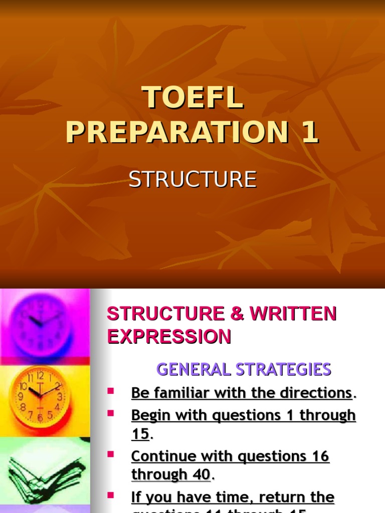 TOEFL Structure Skills Part1 | PDF | Object (Grammar) | Verb