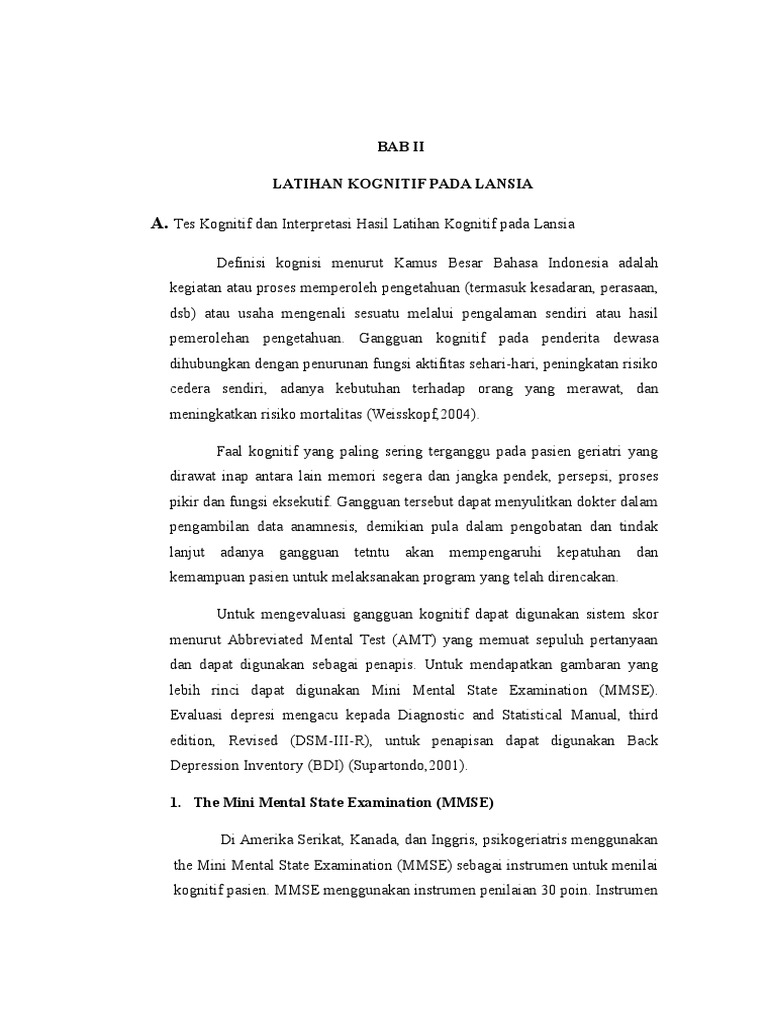 Latihan Kognitif Pada Lansia | PDF | Sains & Matematika
