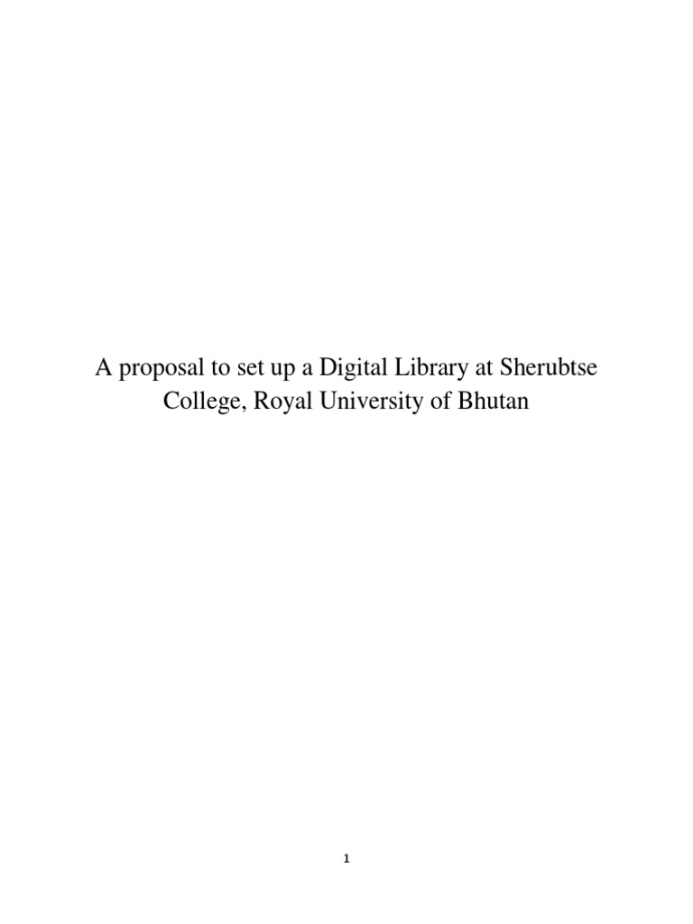 A Proposal To Set Up A Digital Library A PDF | PDF | Digital Library ...
