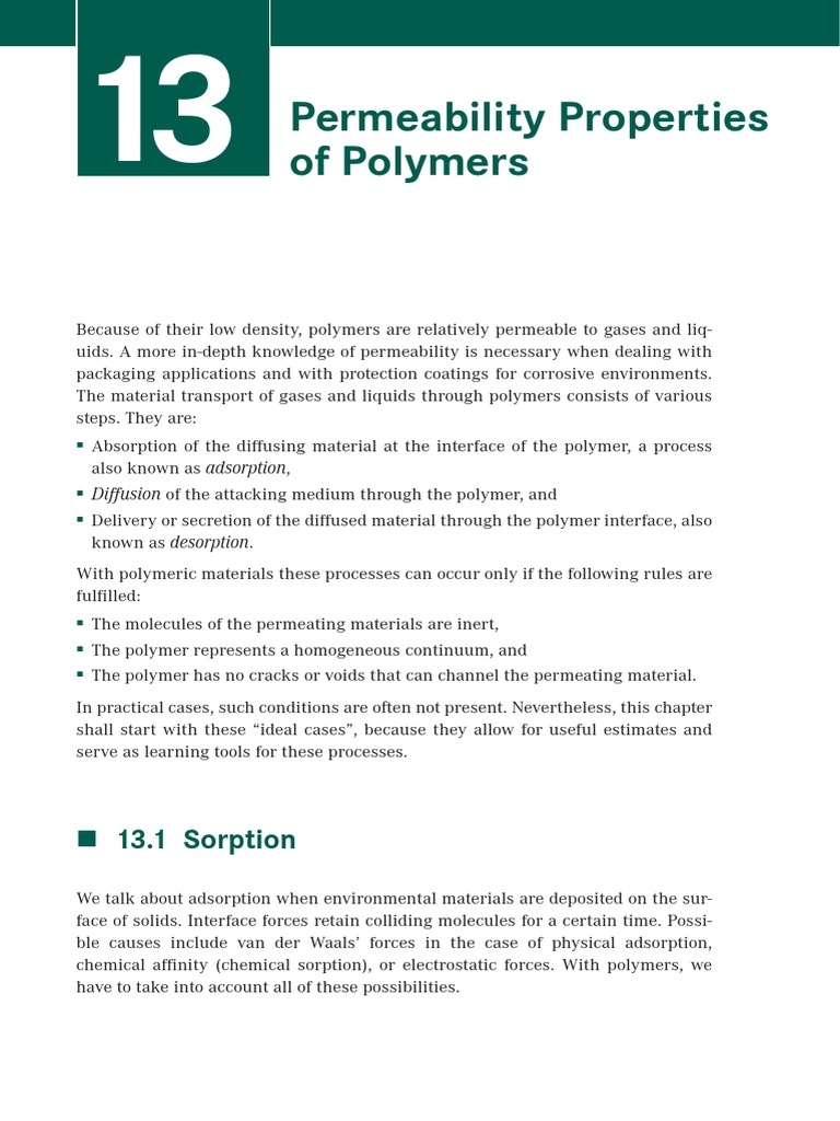 Permeability Properties | PDF | Polymers | Polyethylene