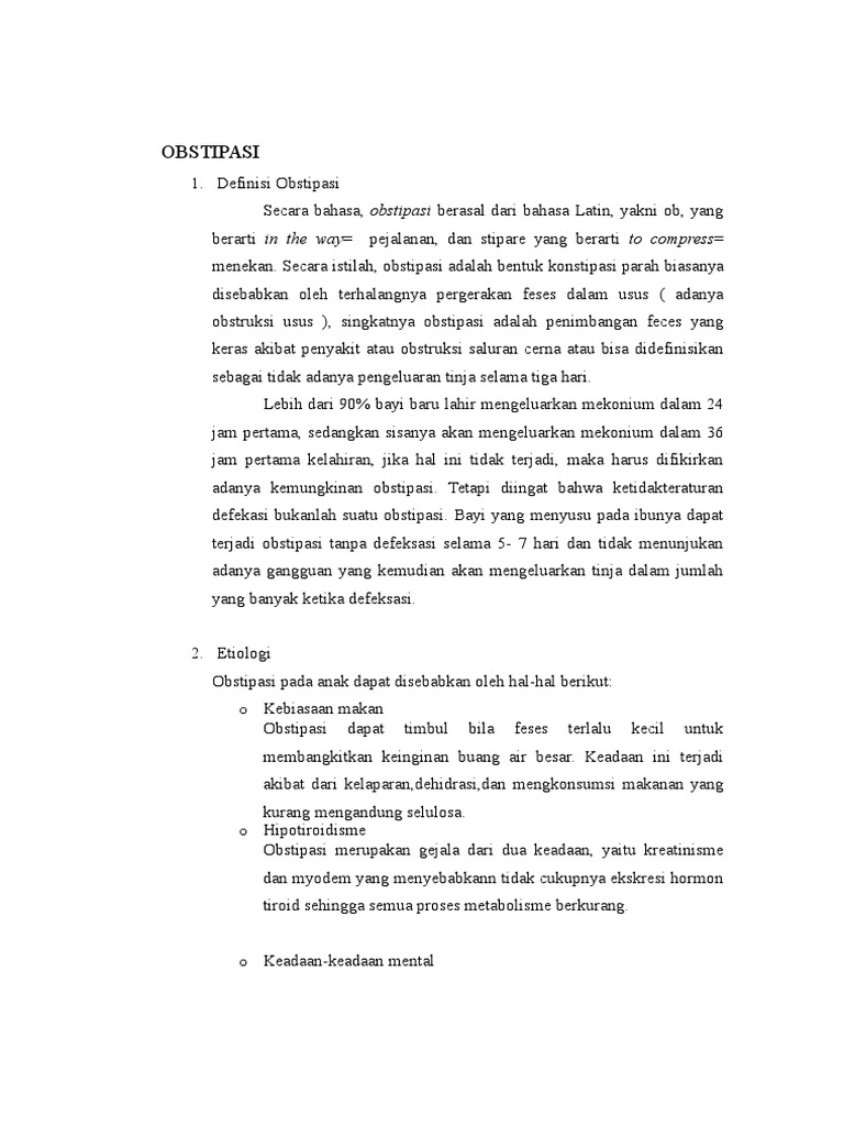 Makalah OBSTIPASI | PDF