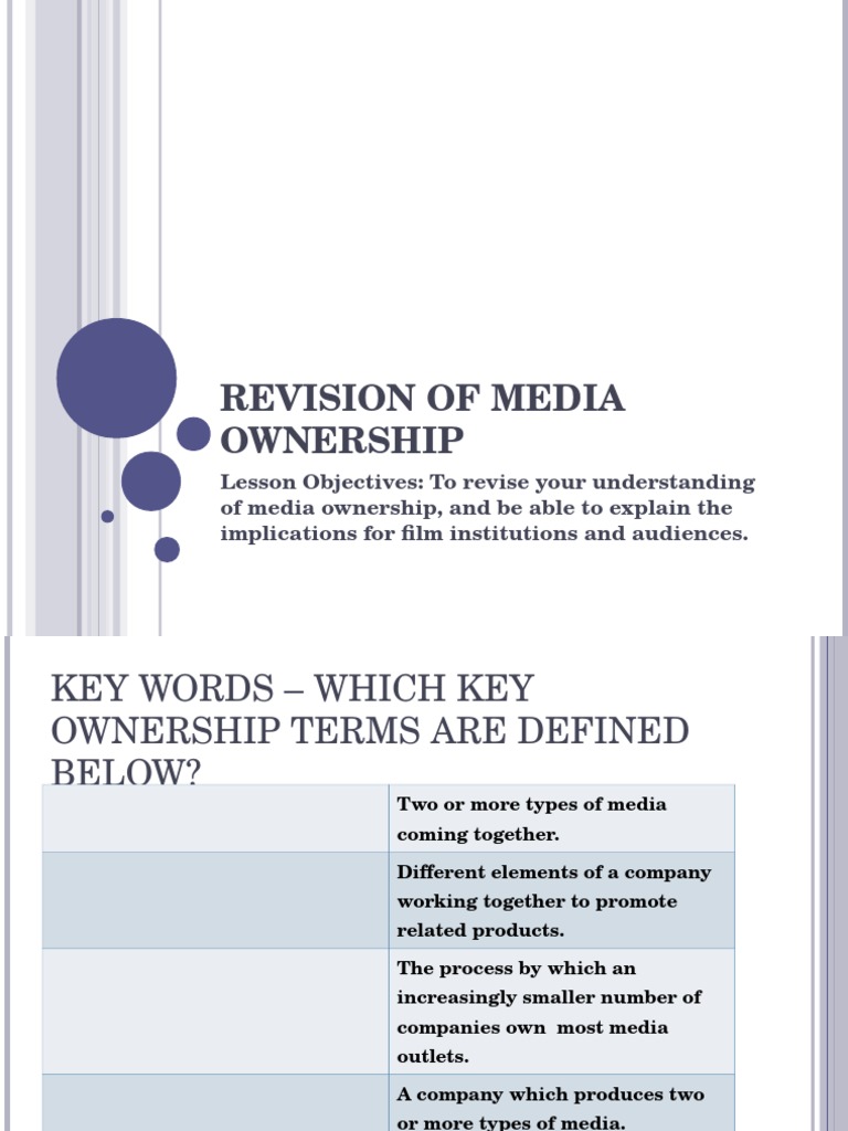 Media Ownership in Film Industries | PDF | Cinema Of The United States ...