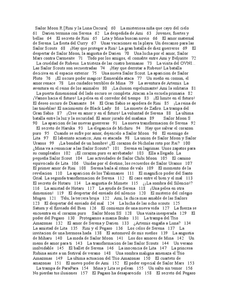 Sailor Moon R | PDF | Elementos de ficción | Anime y manga