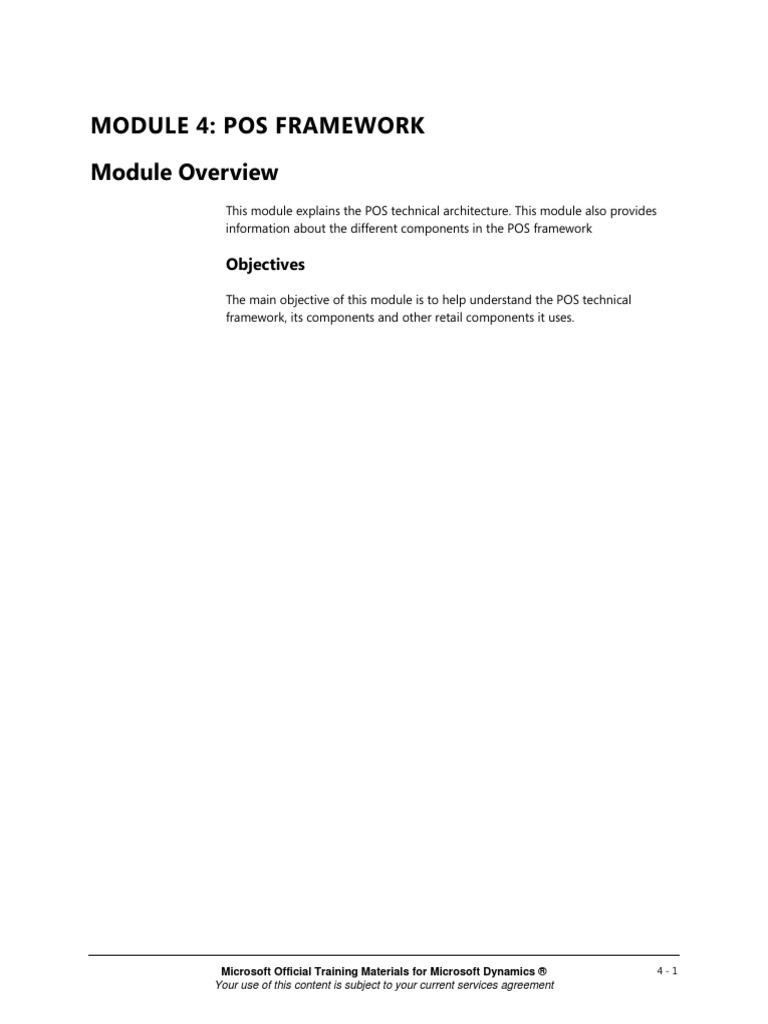 Module 4: Pos Framework Module Overview: Objectives | PDF | Point Of ...