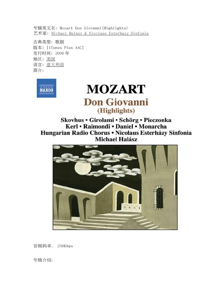 Michael Halász & Nicolaus Esterhazy Sinfonia - (Mozart Don Giovanni ...