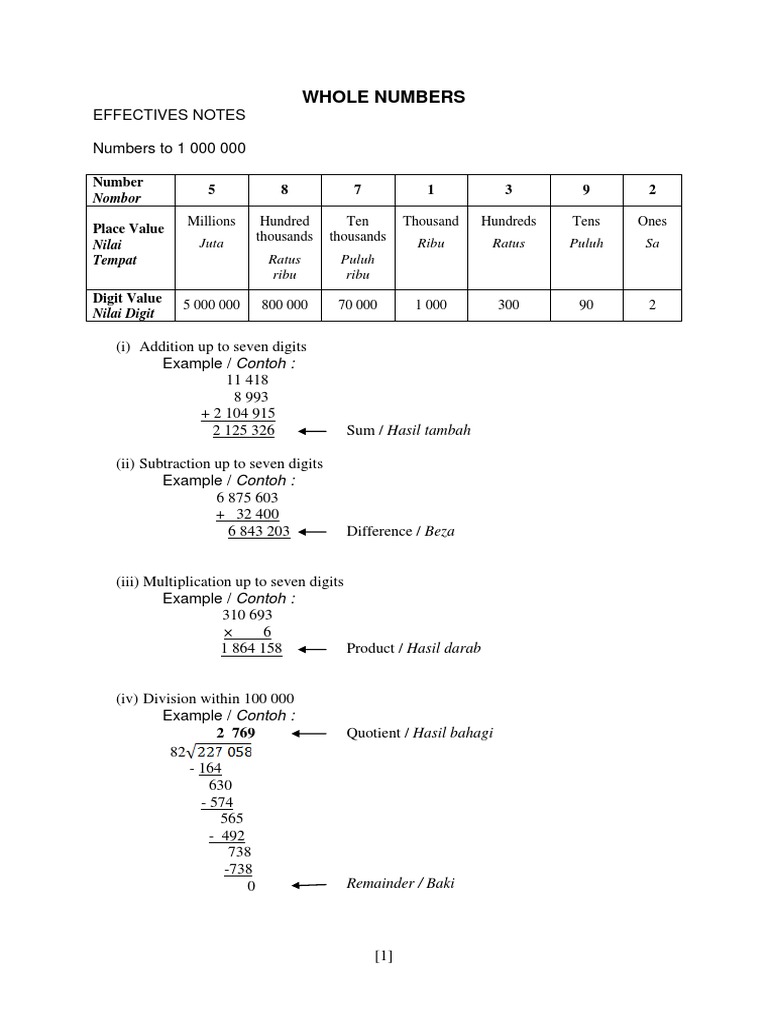 01 Whole Numbers 2nd Project | PDF | Encodings | Fraction (Mathematics)