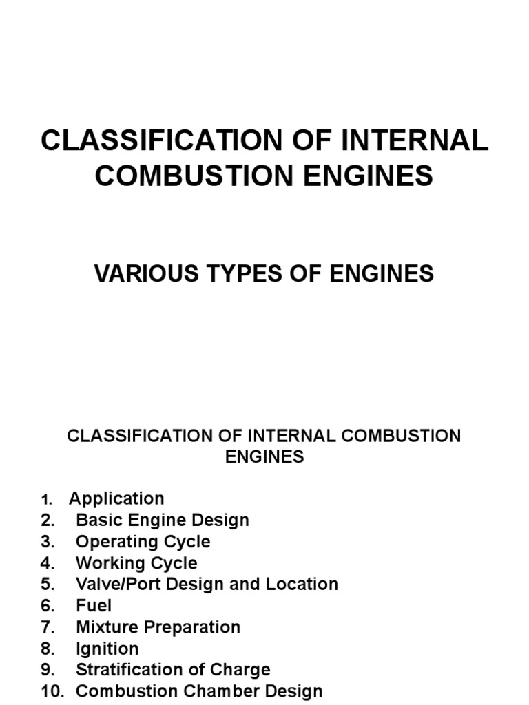 Classification of Internal Combustion Engines | PDF | Internal ...