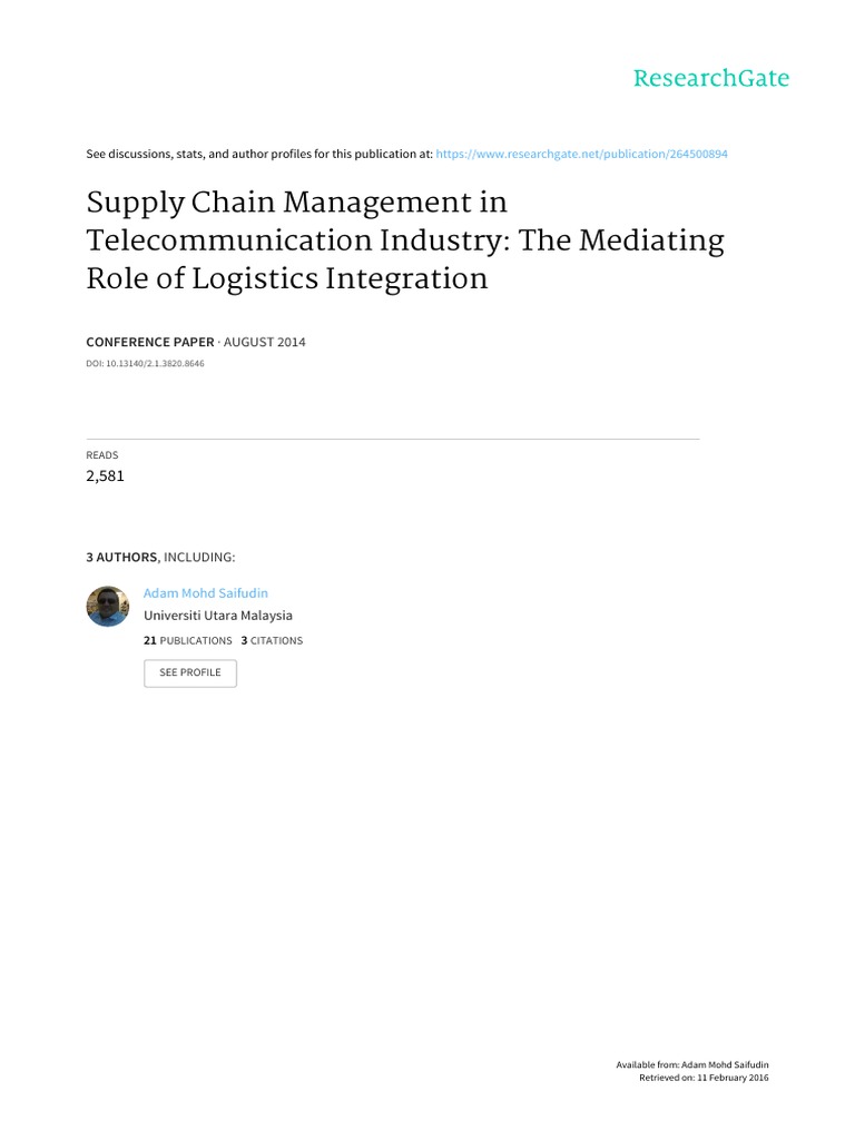 Telecom Supply Chain Management Insights | PDF | Supply Chain ...
