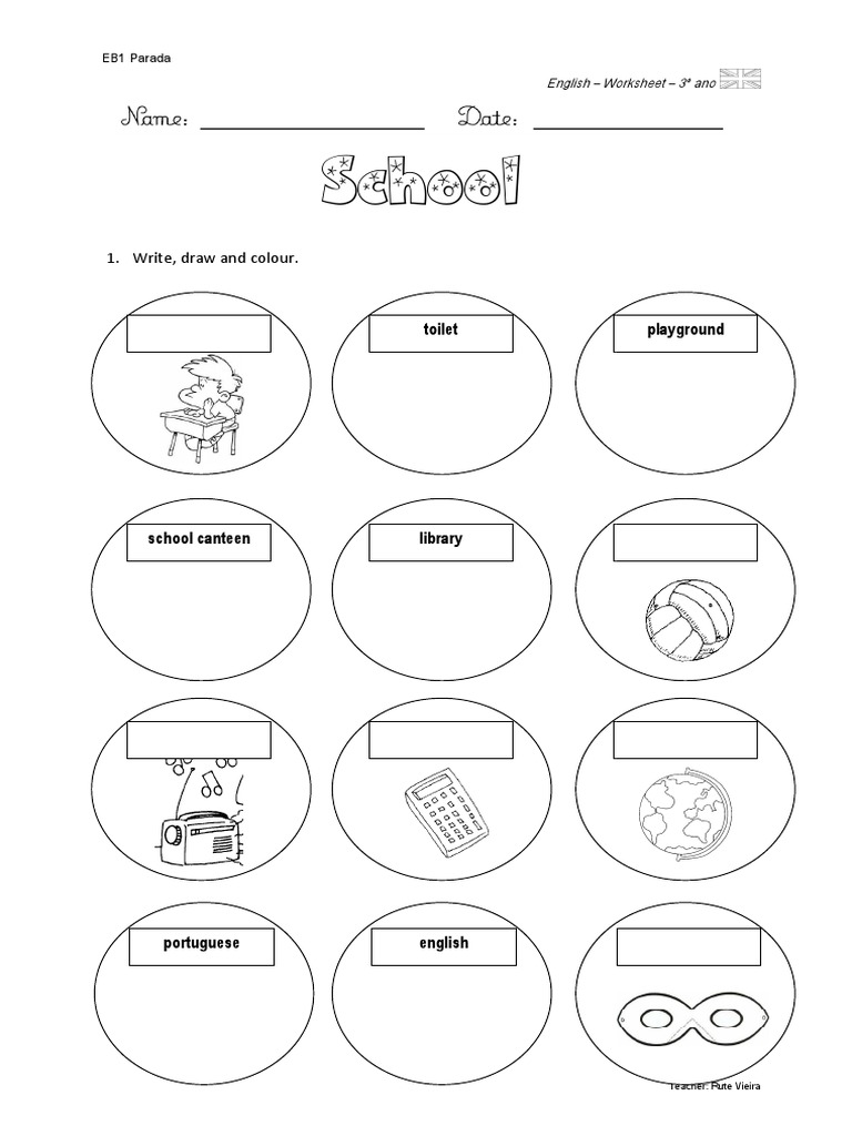School Worksheet: Draw and Colour Activities | PDF
