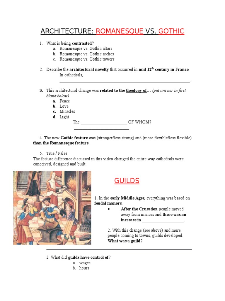 Romanesque vs. Gothic Architecture Explained | PDF