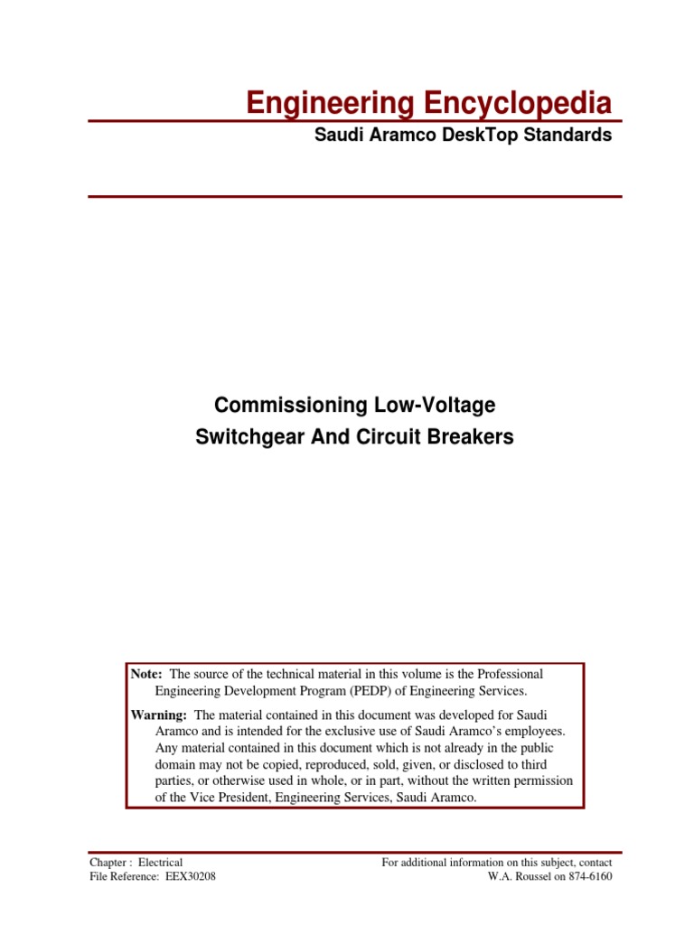 Commissioning Switchgear, Low-Voltage and Circuit Breakers | PDF ...