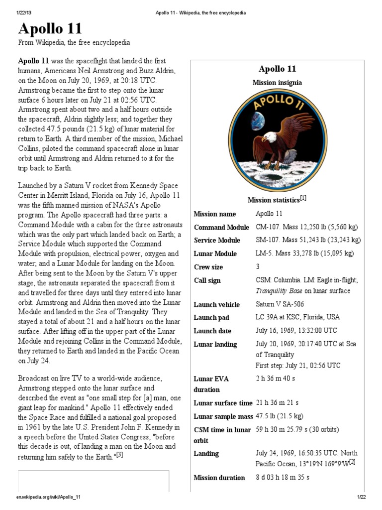 Apollo 11 Mission Overview | PDF | Apollo 11 | Apollo Program