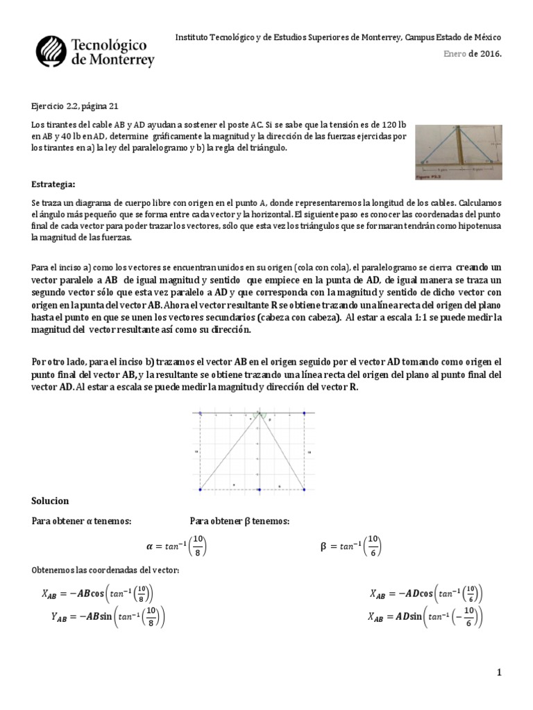Problemario 1 | PDF | Vector Euclidiano | Trigonometría