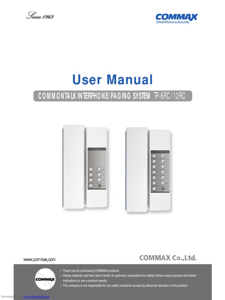 Commax IC-M36 - M35 Manual | PDF | Electric Shock | Ac Power Plugs And Sockets