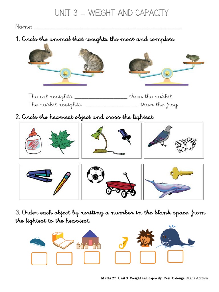 Mat - 2n - UD3 - Weight and Capacity | PDF | Teaching Methods & Materials