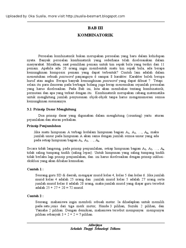 3 Kombinatorial | PDF