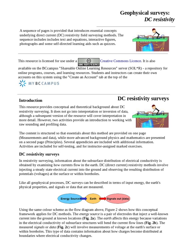 DC Resistivity Surveys | PDF | Electrical Resistivity And Conductivity ...
