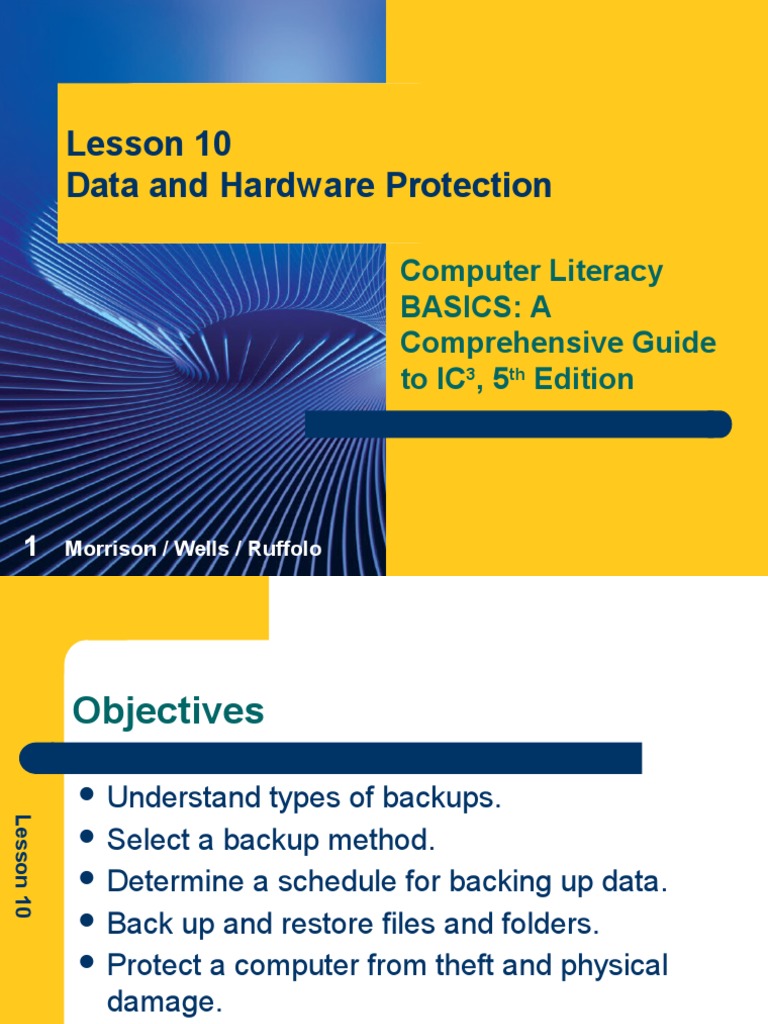 Lesson 10 Data and Hardware Protection: Computer Literacy Basics: A Comprehensive Guide To IC, 5 ...