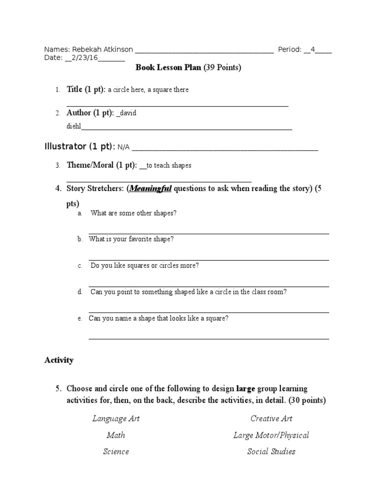 Book Lesson Plan 2 | PDF | Communication | Cognition
