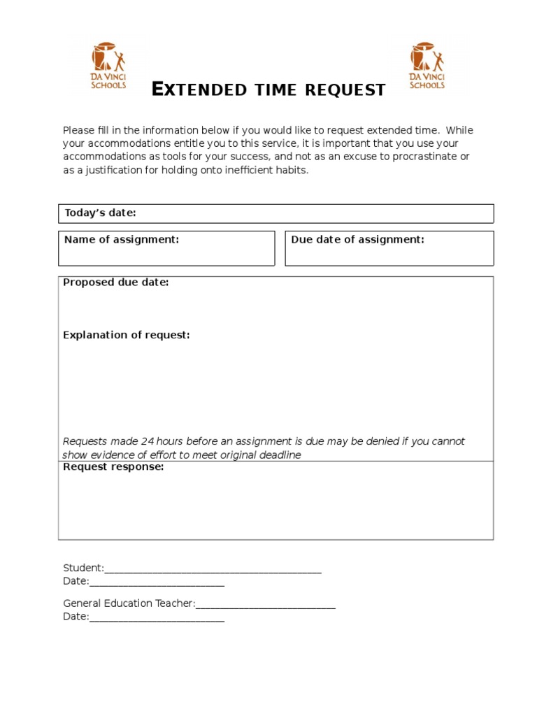 Extended Time Request | PDF | Business | Finance & Money Management