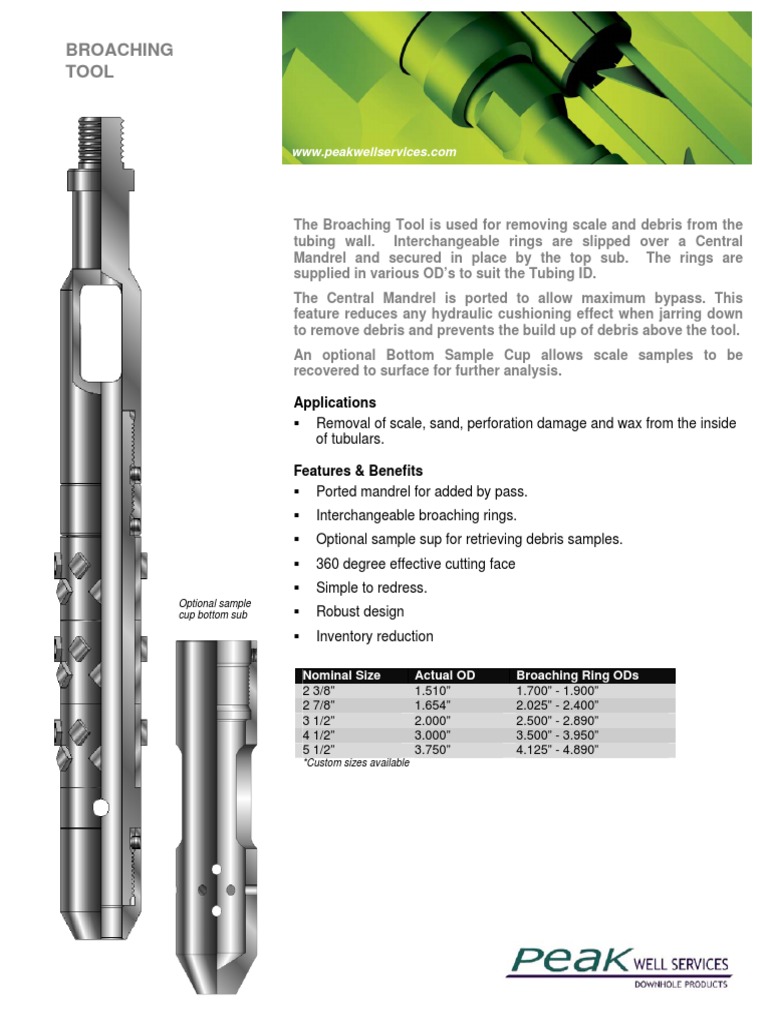 Broaching Tool for Tubing Debris Removal | PDF