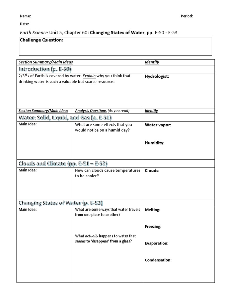 Dej - Changing States of Water Activity 60 | PDF | Social Science ...