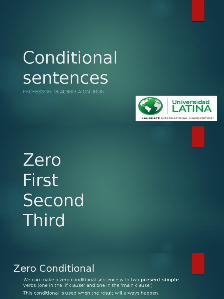 Conditional Sentences: Professor: Vladimir Ajon Jiron | PDF | Morphology | Onomastics