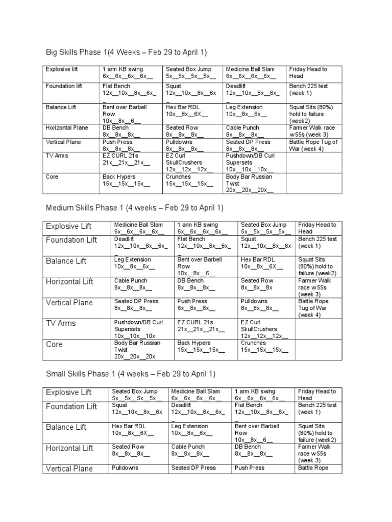 Phase 1 Workouts | PDF | Teaching Methods & Materials | Computers