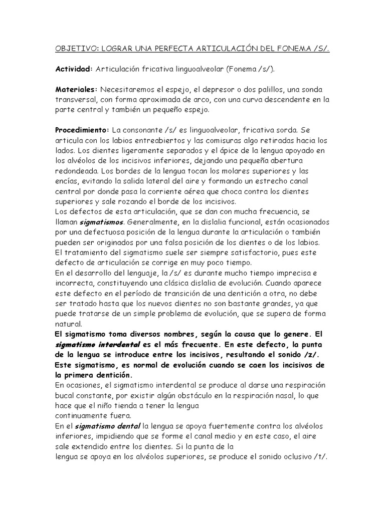 SIGMATISMO | PDF | Diente humano | Naturaleza