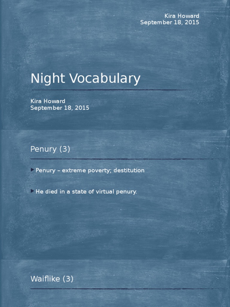 Night Vocabulary: Kira Howard September 18, 2015 | PDF | History ...