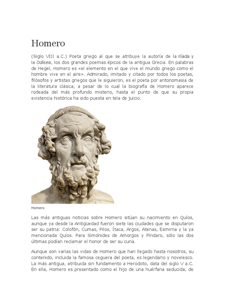 Homero | PDF | Homero | Poesía