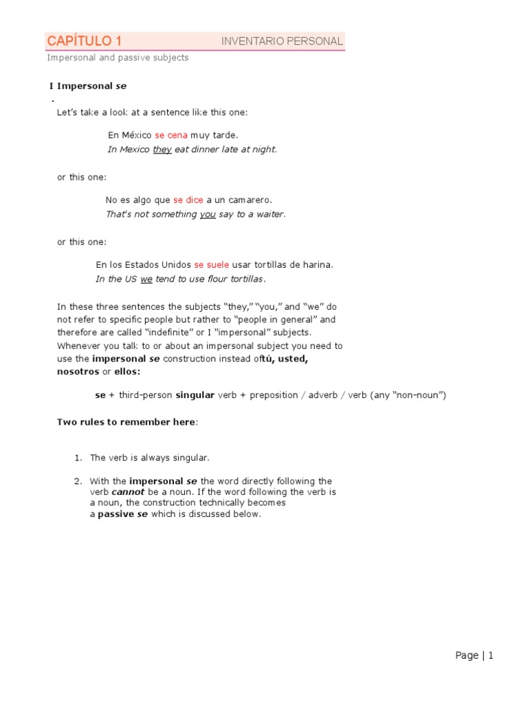 Understanding Impersonal and Passive Subjects in Spanish through ...