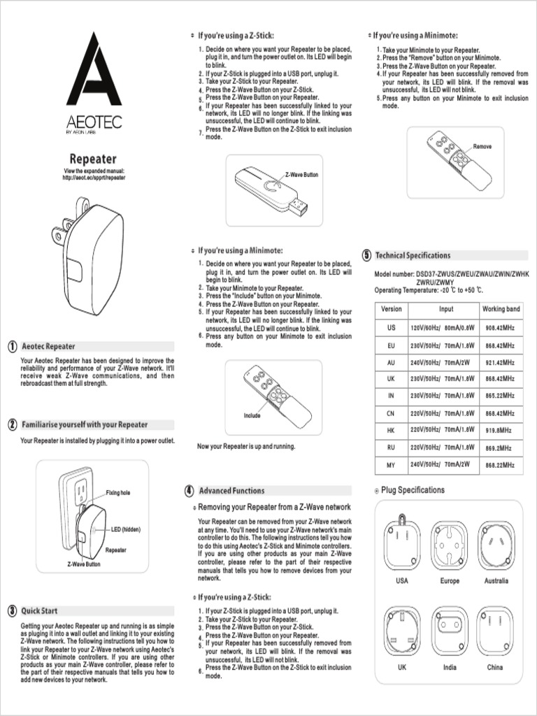 Aeotec DSD37-ZWUS by Aeon Labs - Installation Manual | PDF ...