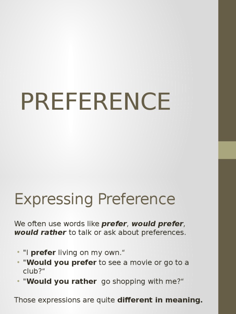 Preference Ppt | Verb | Onomastics