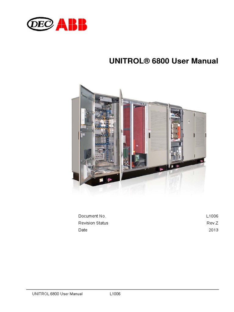 L1006-Unitrol6800 User Manual | PDF | Safety | Power Supply