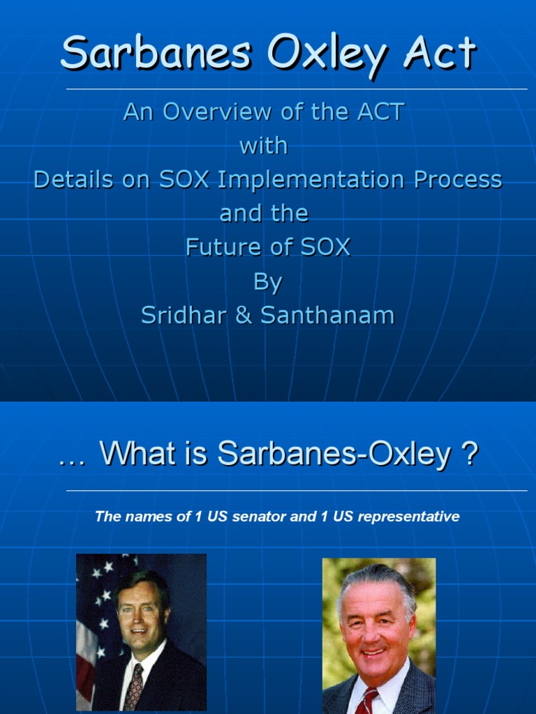 SOX Overview | PDF | Sarbanes–Oxley Act | Corporate Law